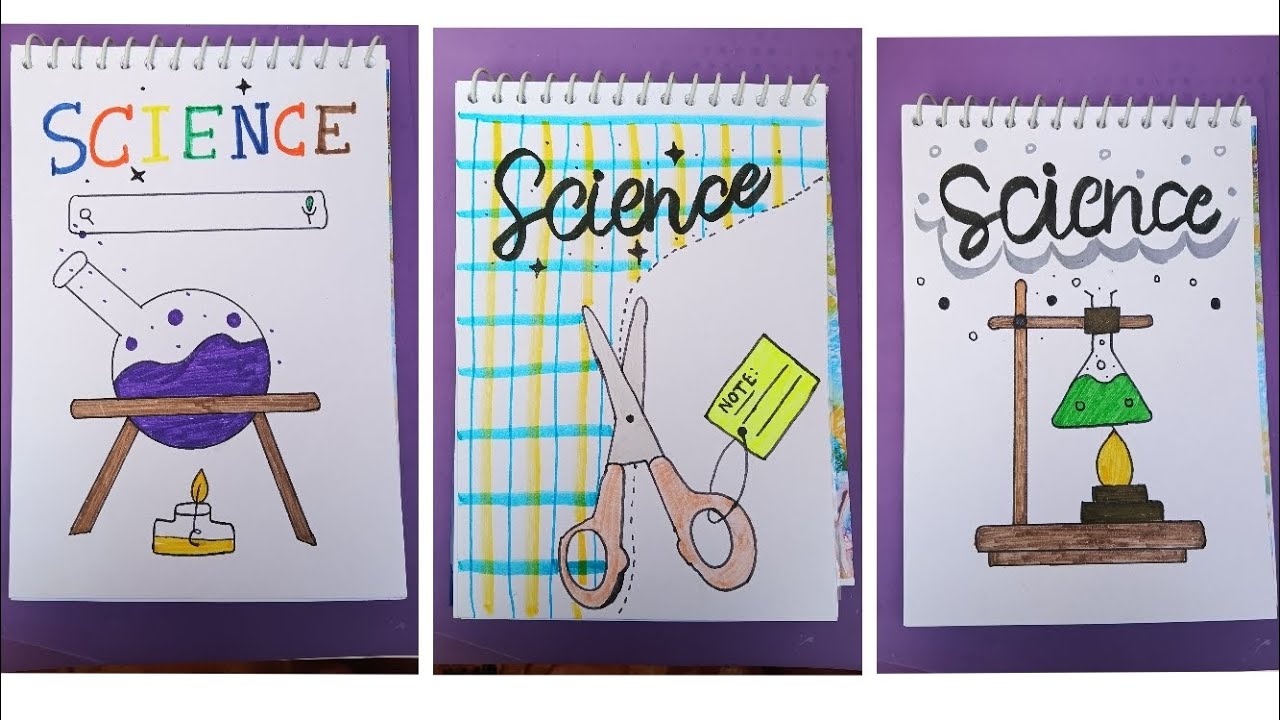 Top 4 Simple Front Page Design Science | DIY Notebook Cover Design ...