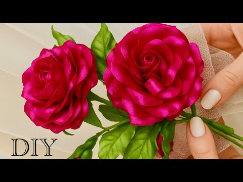 DIY_Ribbon Rose//Easy DIY Satin Roses – 5 Steps to Stunning Flowers!😵