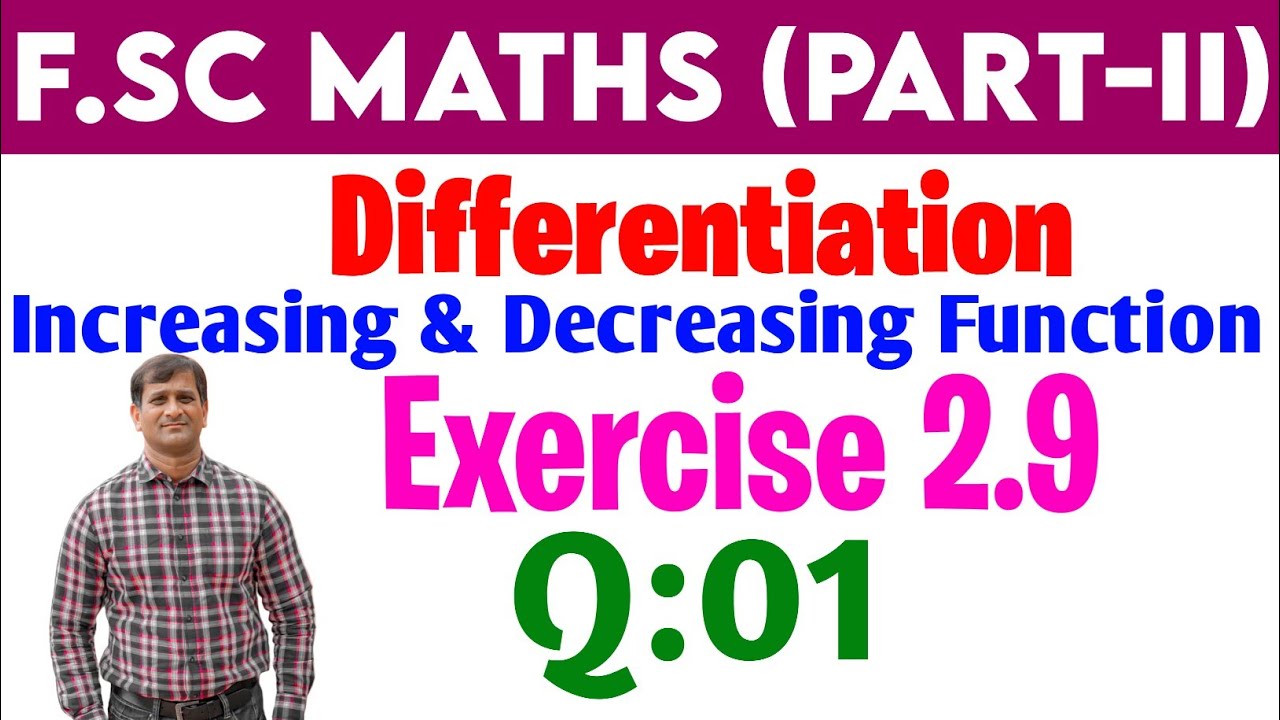 12th Class Math Exercise 2.9 | 2nd year mathematics Chapter 2 Exercise ...