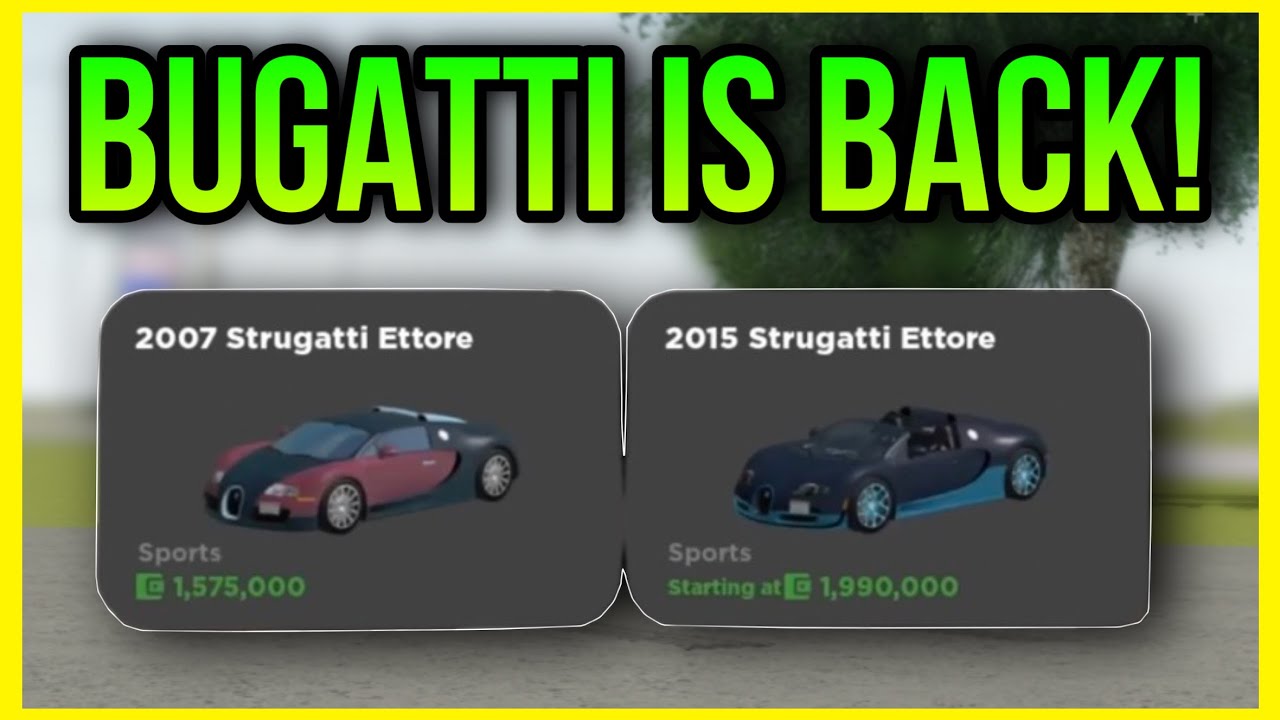 (Outdated!) BUGATTI IS BACK!! (Greenville Roblox) - YouTube