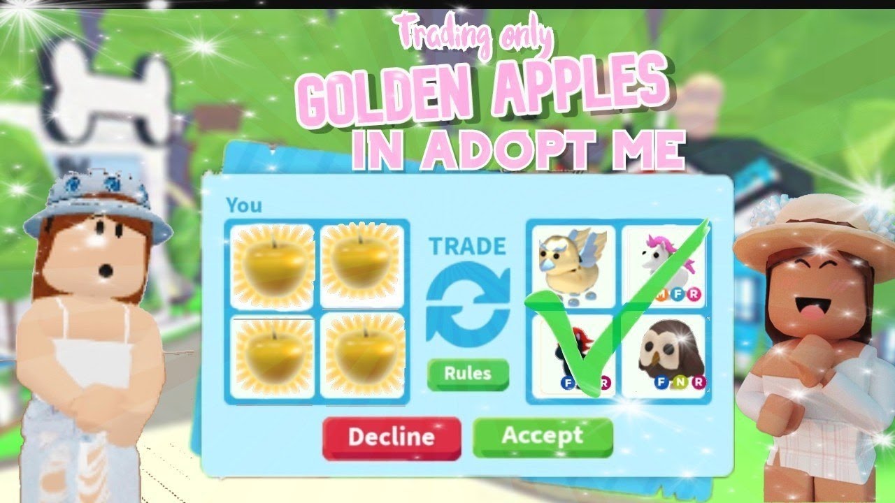 Trading only golden apples in adopt me! - YouTube