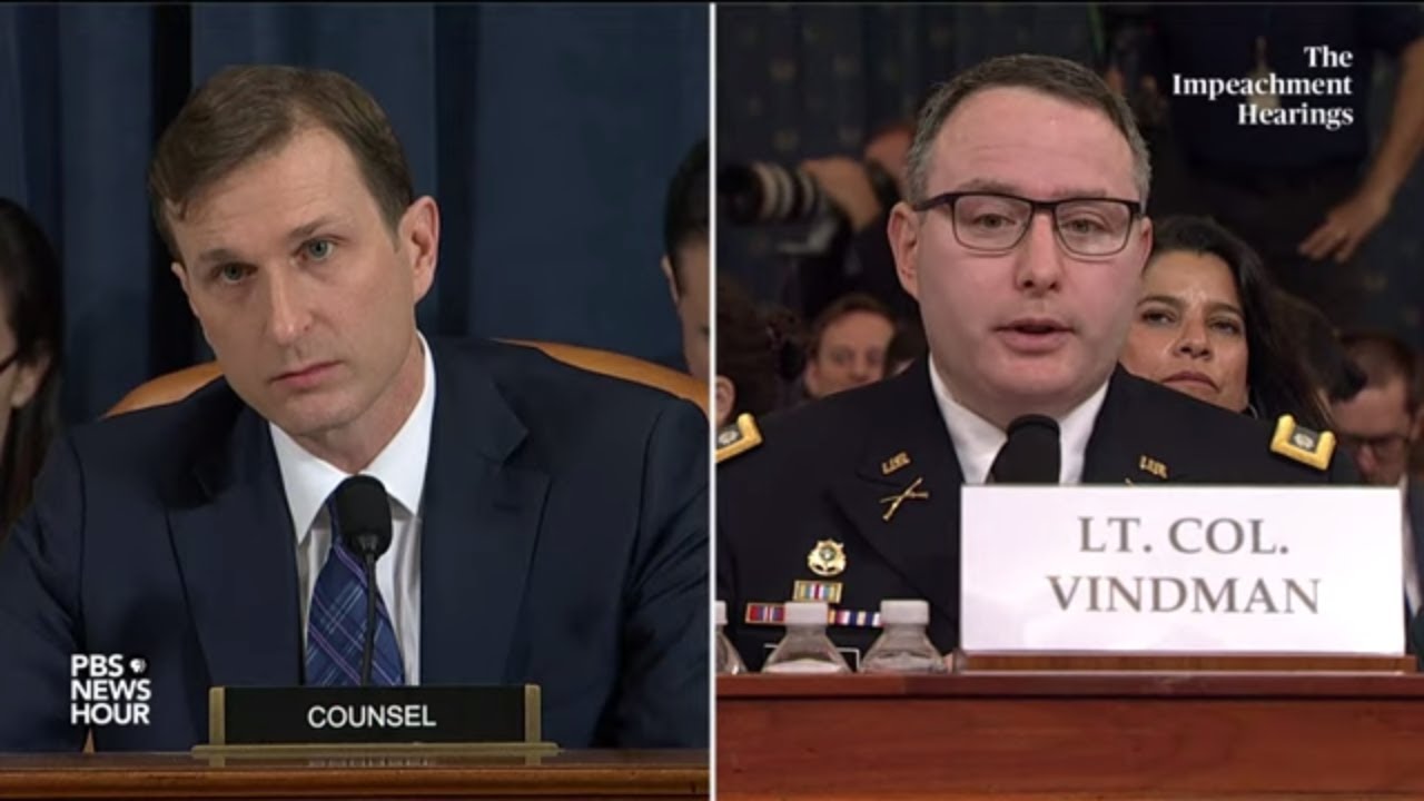 WATCH: Democratic counsel’s full questioning of Vindman and Williams ...
