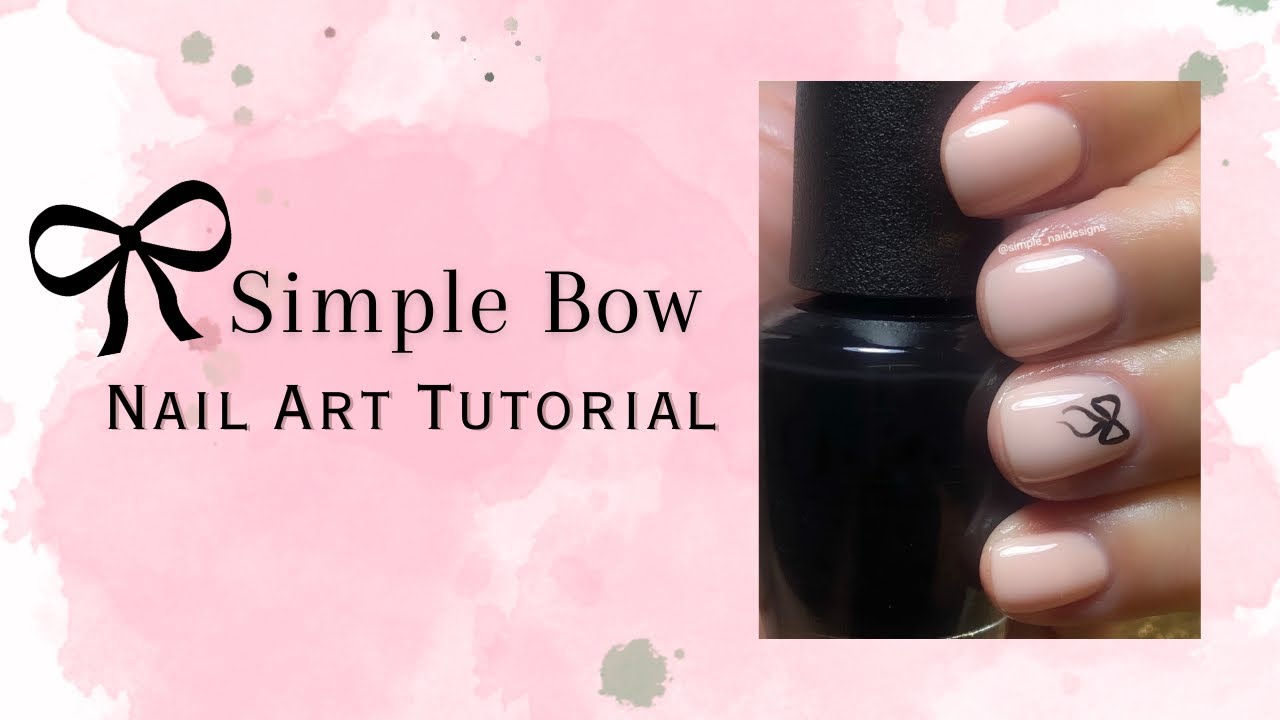 Simple Bow Nail Art - YouTube