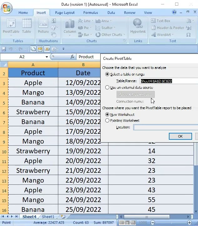How To Create Pivot Table In 60 Sec In Excel Tutorial Excel Viral Exceltips Exceltech Youtube 6553