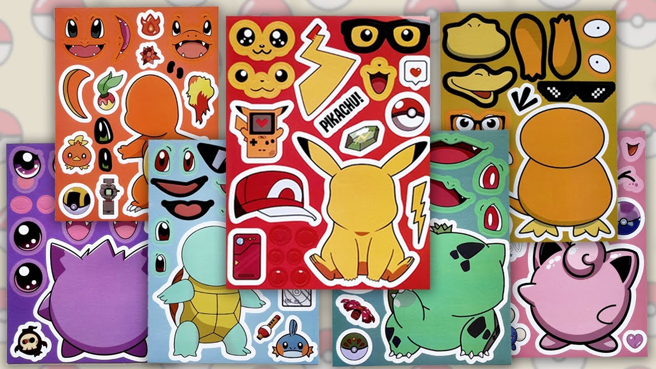 [ToyASMR] Decorate with Sticker Book Pokemon - Pikachu, Hitokage ...