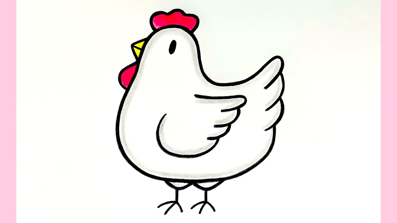 How to draw a hen step by step| Hen drawing - YouTube