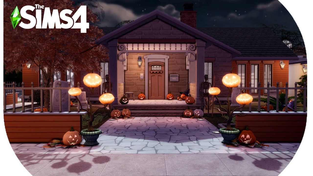 HALLOWEEN HOUSE - The Sims 4 // NO CC SPEED BUILD 🎃👻 - YouTube