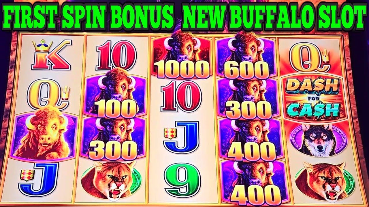 FIRST SPIN BONUS on BUFFALO DASH FOR CASH SLOT | New Las Vegas Slots # ...