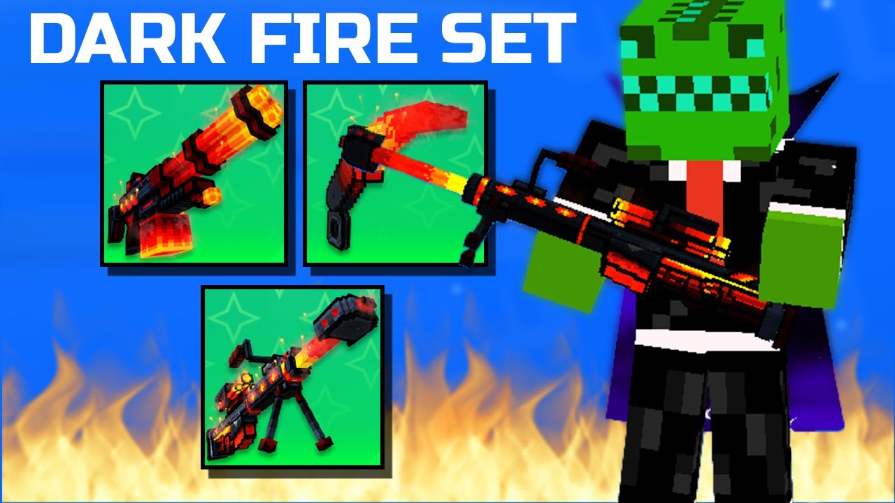 OVERPOWERE BURNING! Pixel Gun 3D Dark Fire Set Review Costs $6... - YouTube