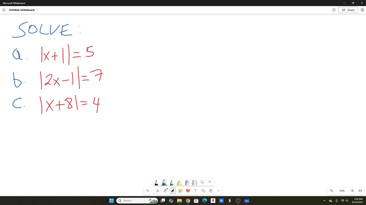 Solving three absolute value equations - YouTube