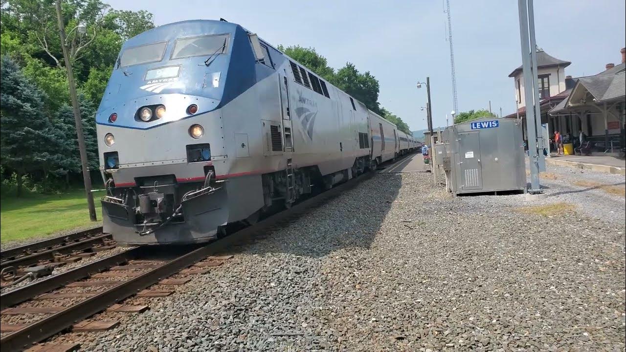 Amtrak #94 leads the eastbound Pennsylvanian at Lewistown, PA (06/19/2023) - YouTube