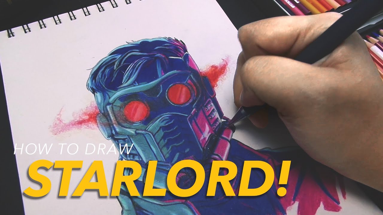 HOW TO DRAW STARLORD (SPEED DRAWING) #GOTG - YouTube