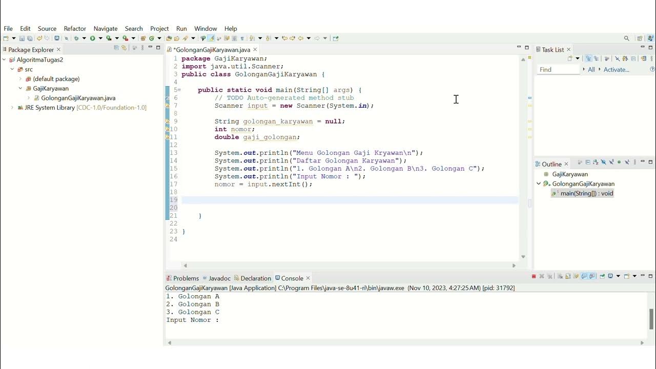 Praktik pembuatan program sederhana menggunakan operator statement if (Algoritma dan Pemrograman ...