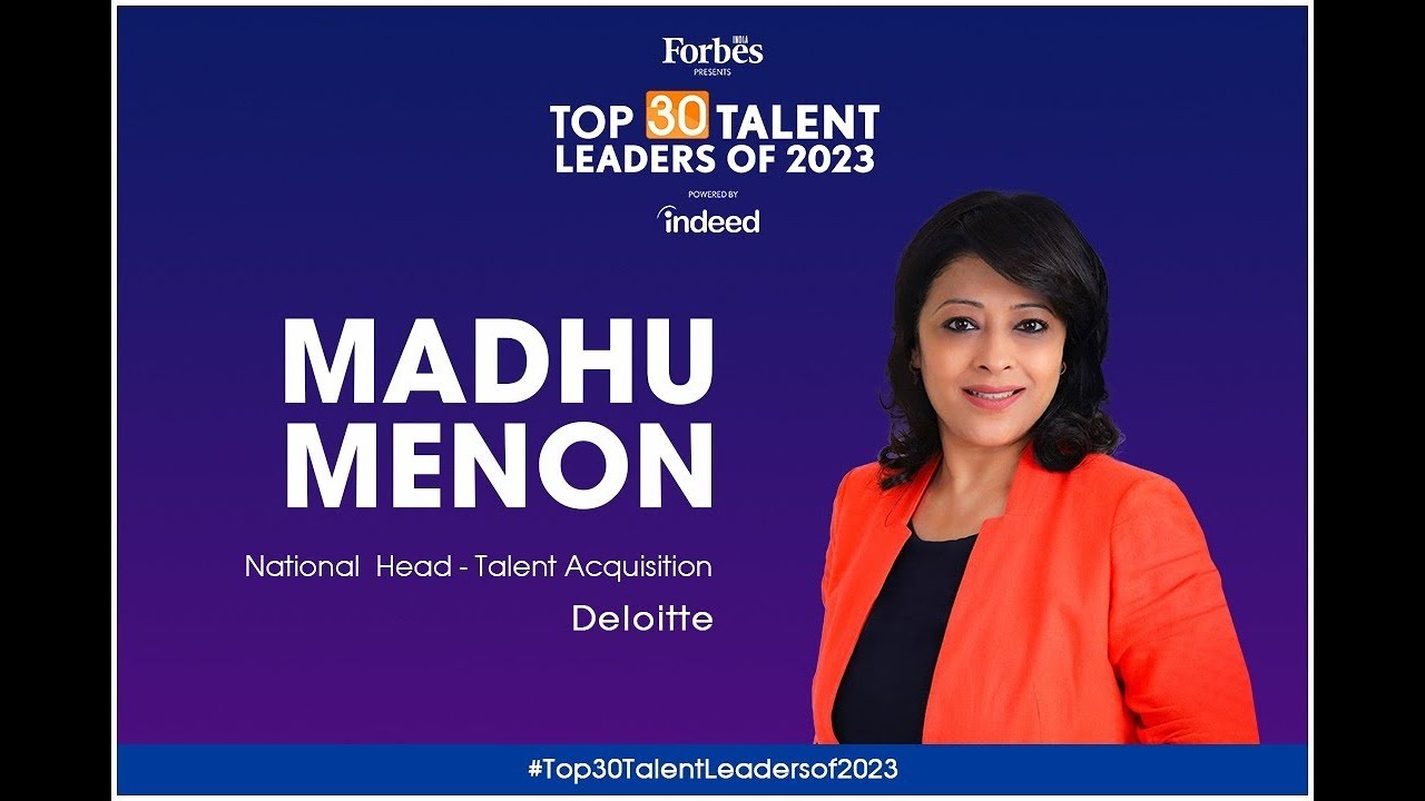 Forbes India Presents Top 30 Talent Leaders of 2023 powered by Indeed | Madhu Menon - YouTube