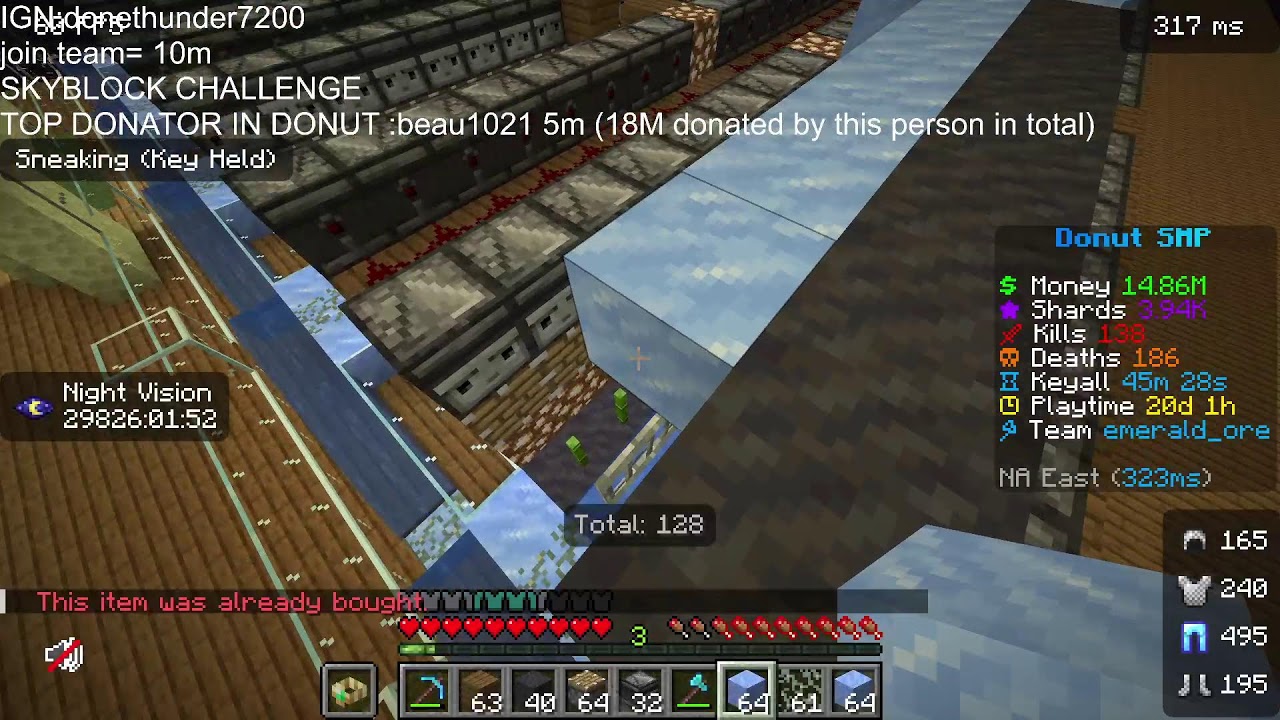 DONUT SMP LIVE 0-100M SKYBLOCK - YouTube