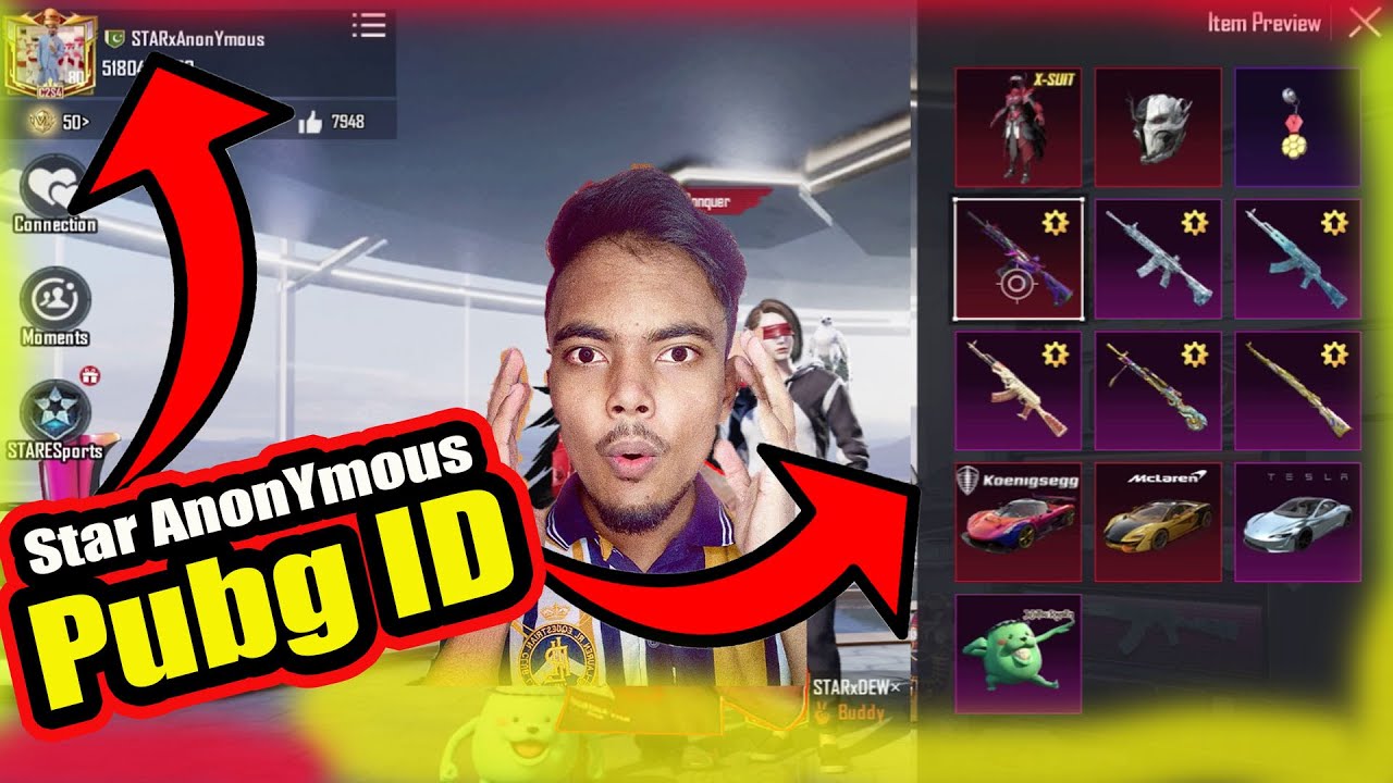 Star Anonymous Pubg ID - KD - Upgrade Guns - YouTube