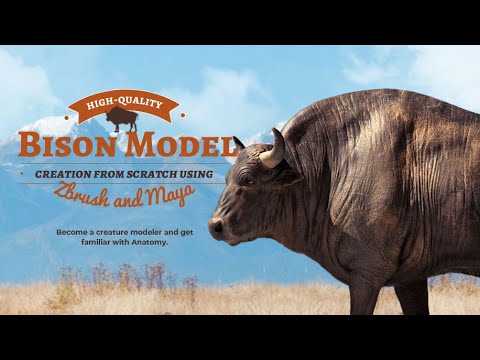 High-quality Bison Modeling from Scratch using Zbrush and Maya Tutorial - YouTube