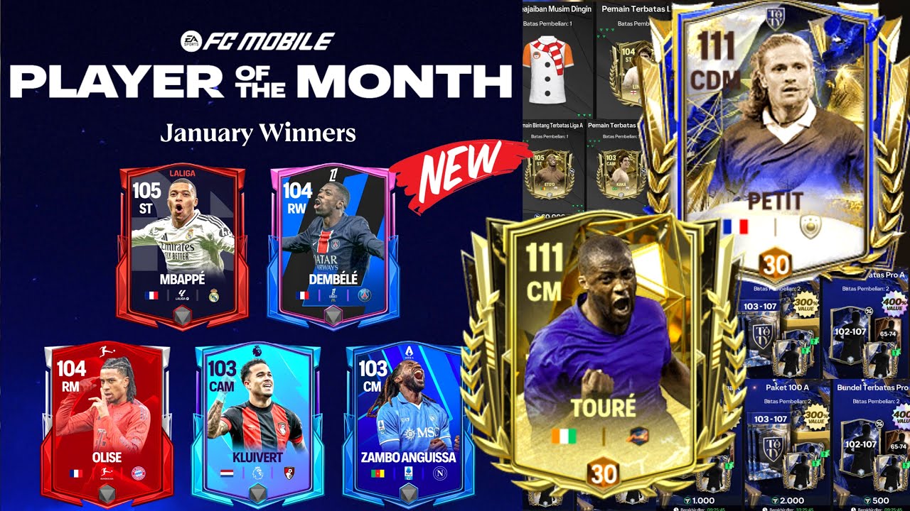 UPDATE PEMAIN BARU POTM BULAN INI! REVIEW GAMEPLAY PETIT 106 DAN TOURE ...