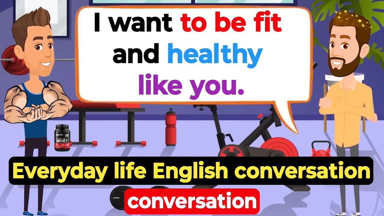 English Conversation Practice (At the gym) Improve English Speaking ...