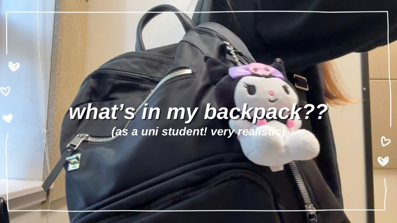 what's in my backpack as a uni student (very realistic) ♡ (vlogmas day ...