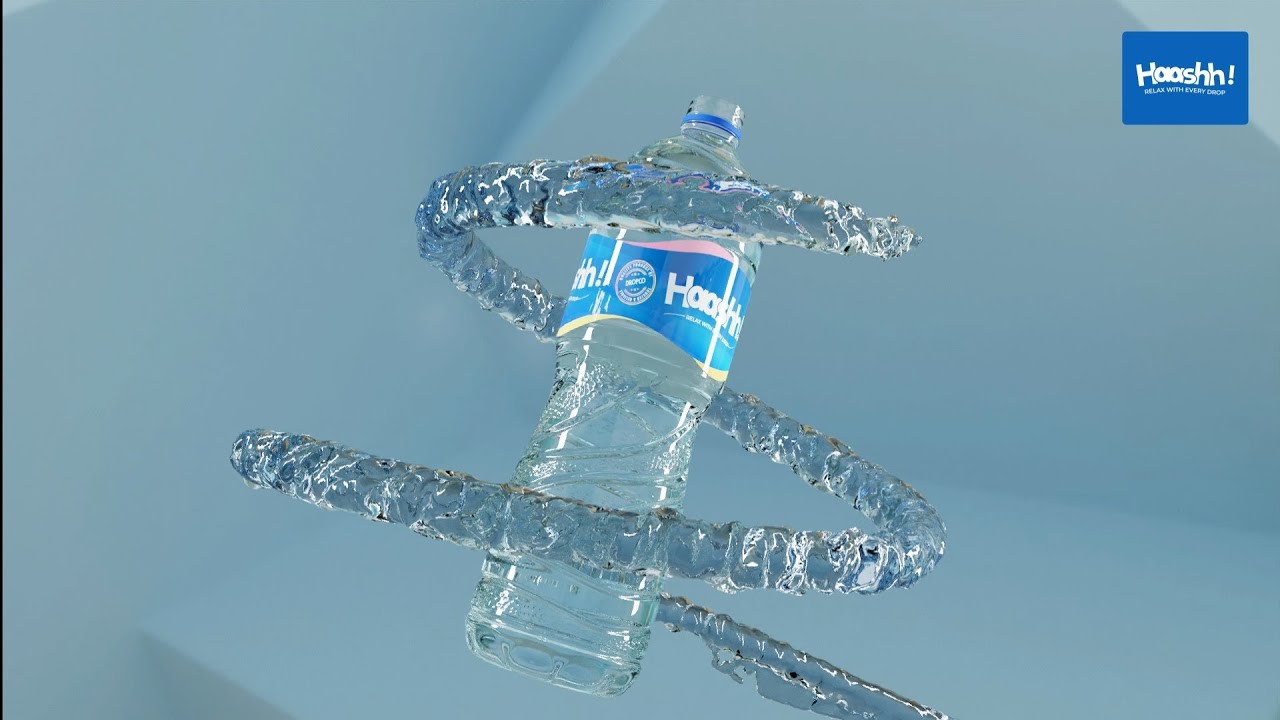 Water Bottle 3D Product Animation Video Ad || Water Simulation 3D ...