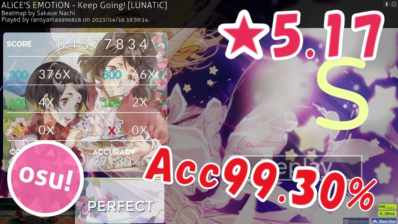 [Osu!] 東方project - ALiCE'S EMOTiON - Keep Going! [LUNATiC] - YouTube