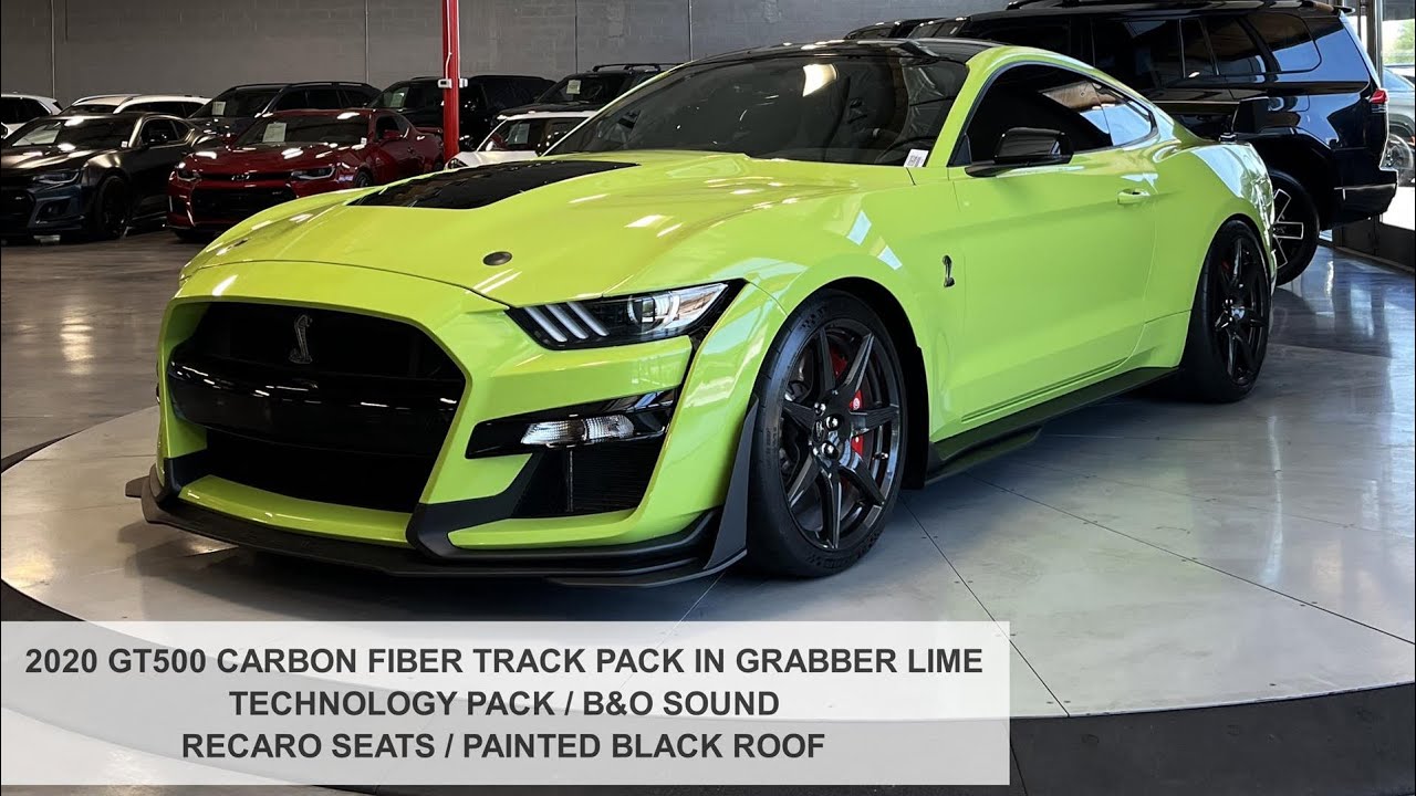 2020 GT500 Carbon Fiber Track Pack - Grabber Lime - Walkaround, Start ...