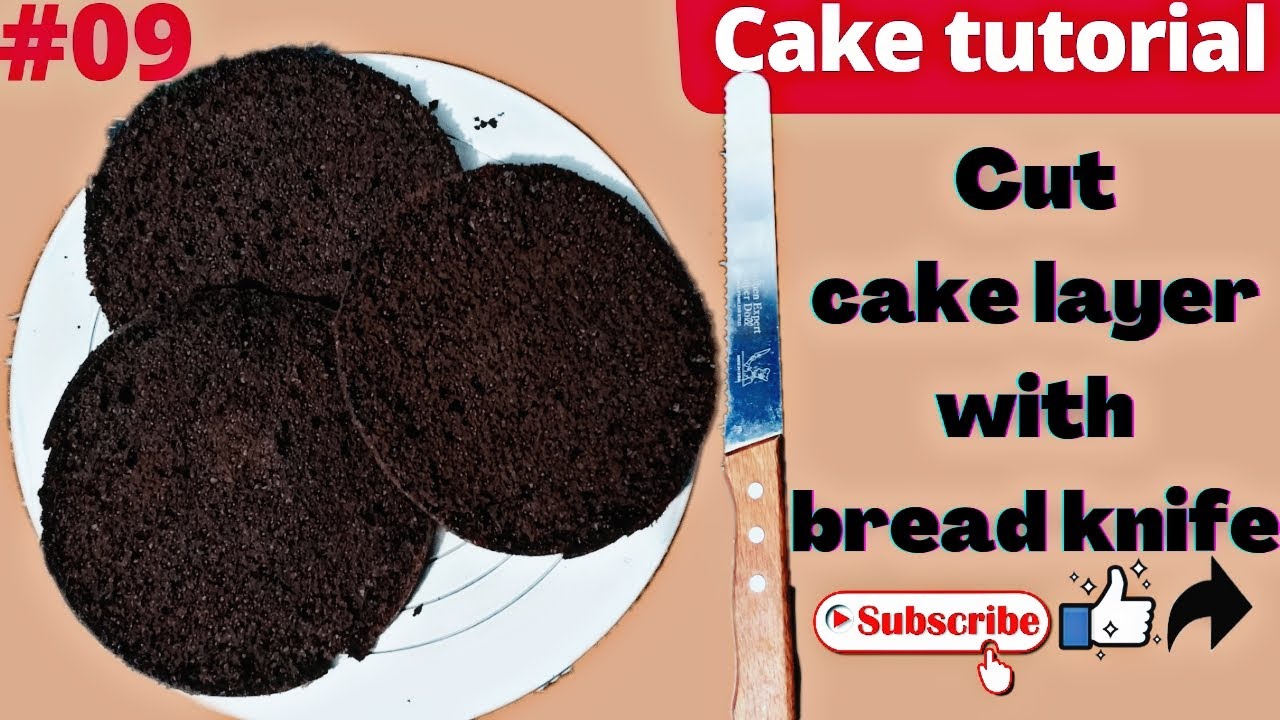 How to cut a sponge into layers with bread knife. - YouTube