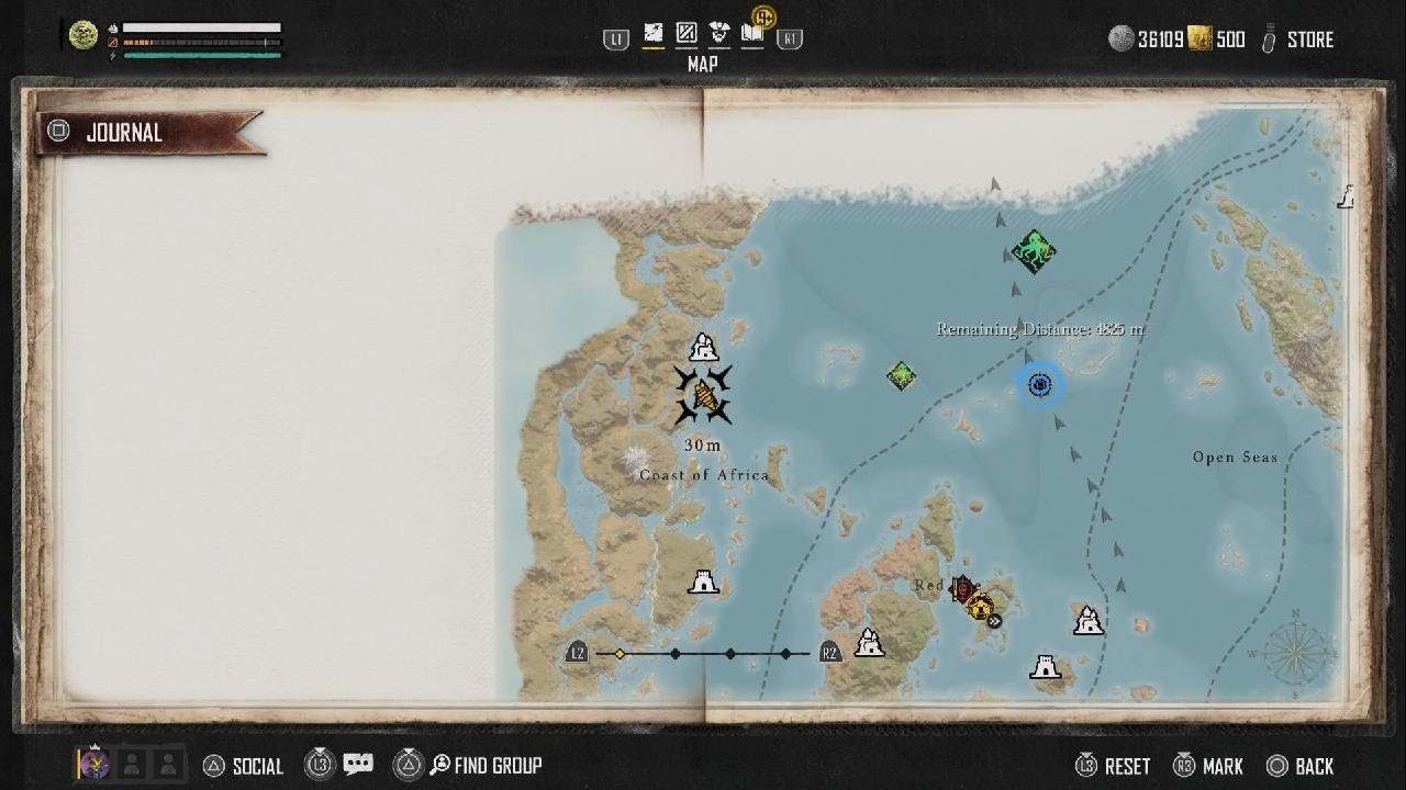 SKULL AND BONES Coast of Africa Treasure Map - YouTube