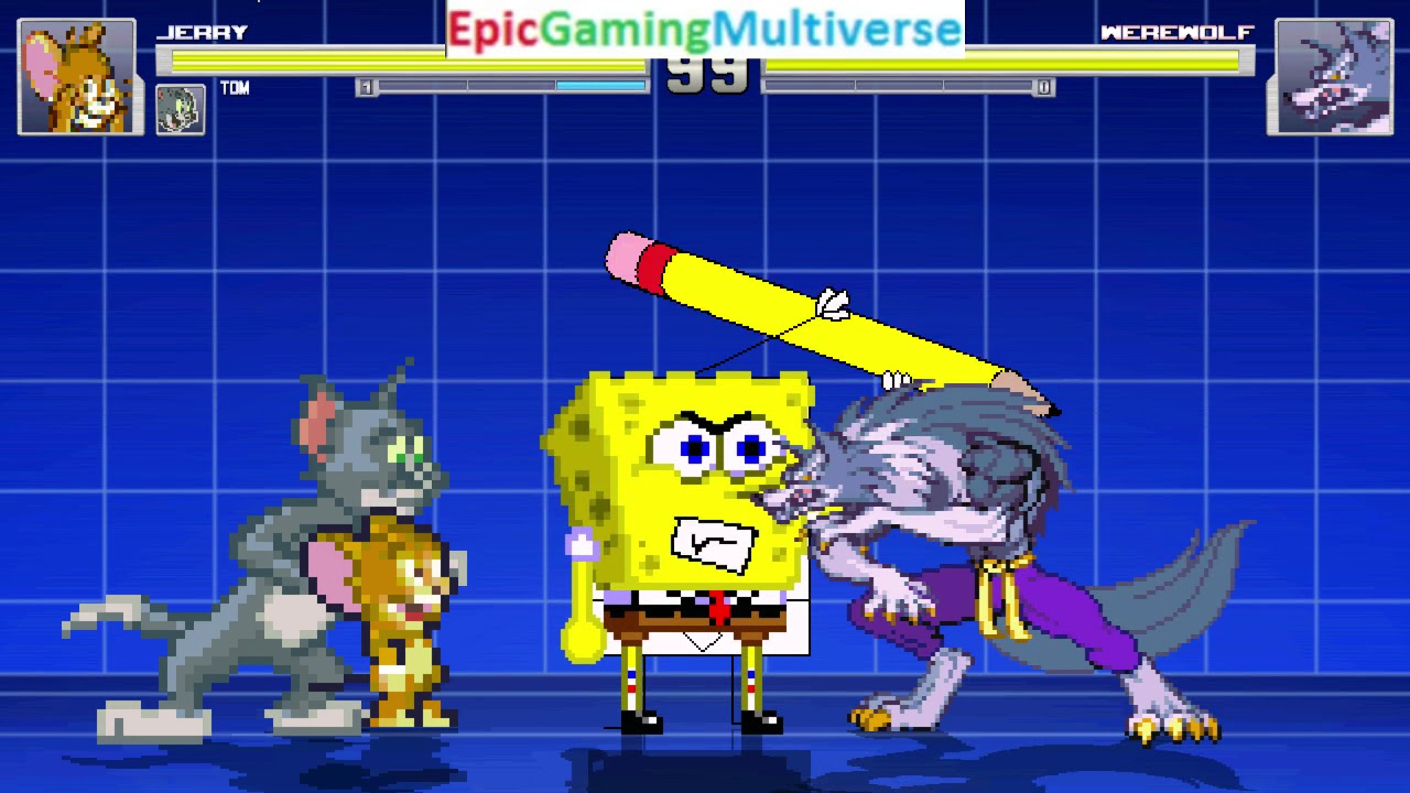 Tom Cat And Jerry The Mouse And DoodleBob And SpongeBob VS Werewolf In ...