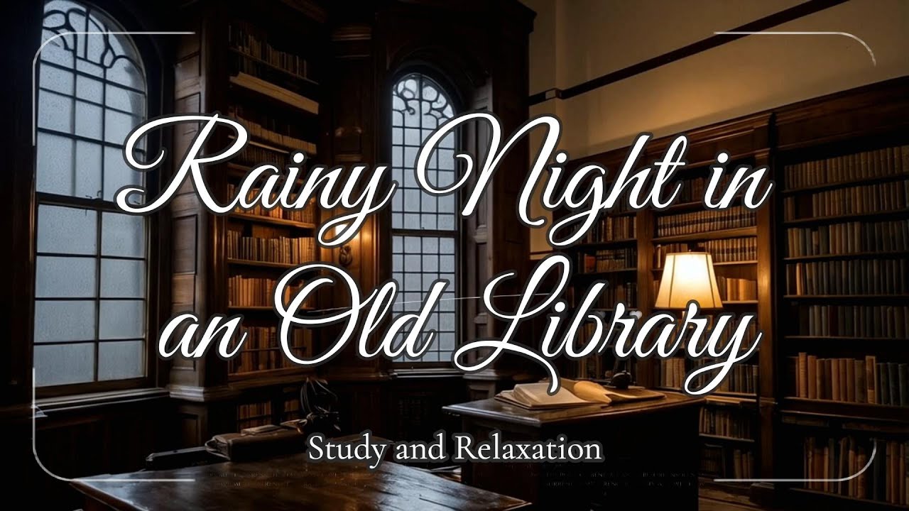 Rainy Night in an Old Library: ASMR for Study and Relaxation - YouTube