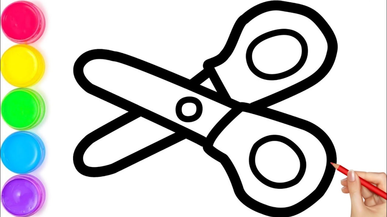 Easy Scissors drawing, painting and colouring for kids, toodles ideas ...