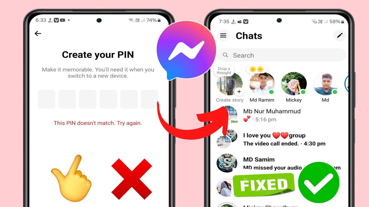 How To Fix Messenger Forgotten Pin Code ||How To Reset Messenger Pin ...
