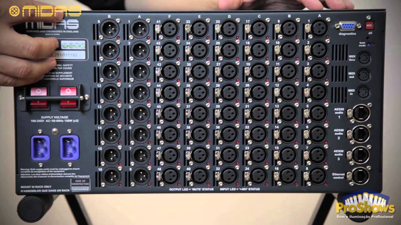 Midas Pro2 - Entradas e Saidas Físicas - YouTube