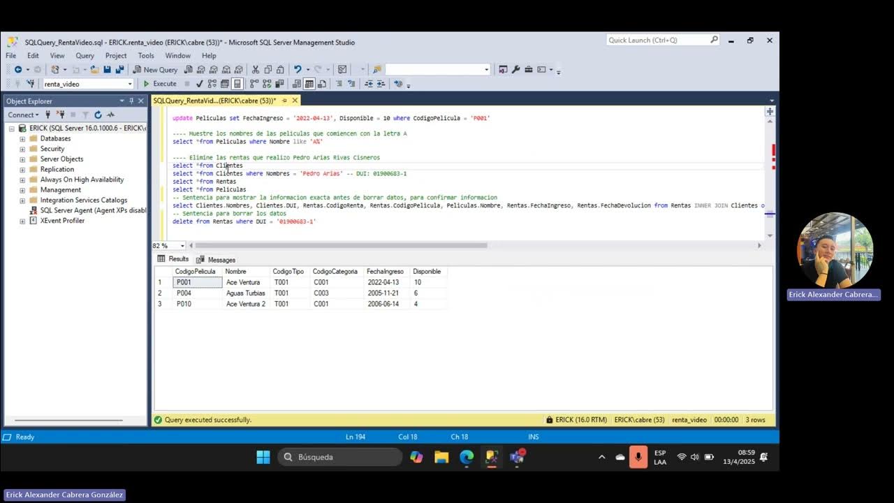 Presentación Script SQL Parte Final: Consultas con JOIN - YouTube