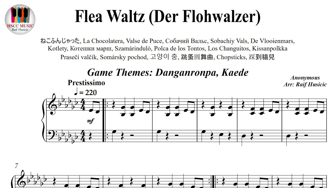 Flea Waltz, Der Flohwalzer, De Vlooienmars, Danganronpa, Kaede, Piano 2 ...