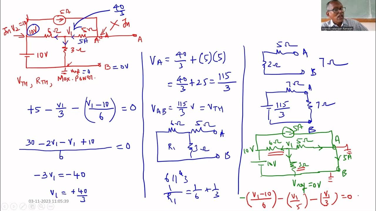 Class 17B: Circuit Theory : Problem on Norton's Theorem and Maximum Power Transfer Theorem - YouTube