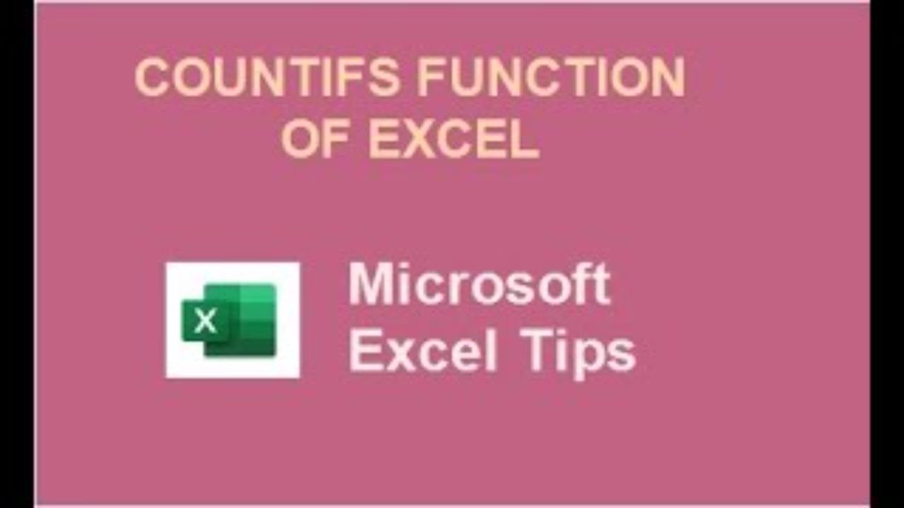 How To Countifs Function In Excel With Examples YouTube How To Countifs Function In Excel With Examples YouTube