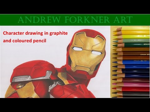 Character drawing in graphite and coloured pencil - YouTube