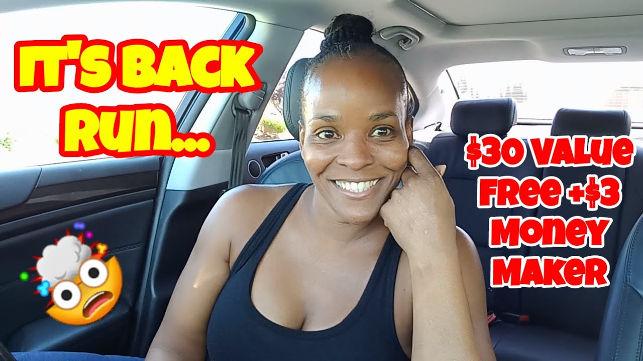 It's Back, Run...//$30 Value Free +$3 Money Maker - YouTube