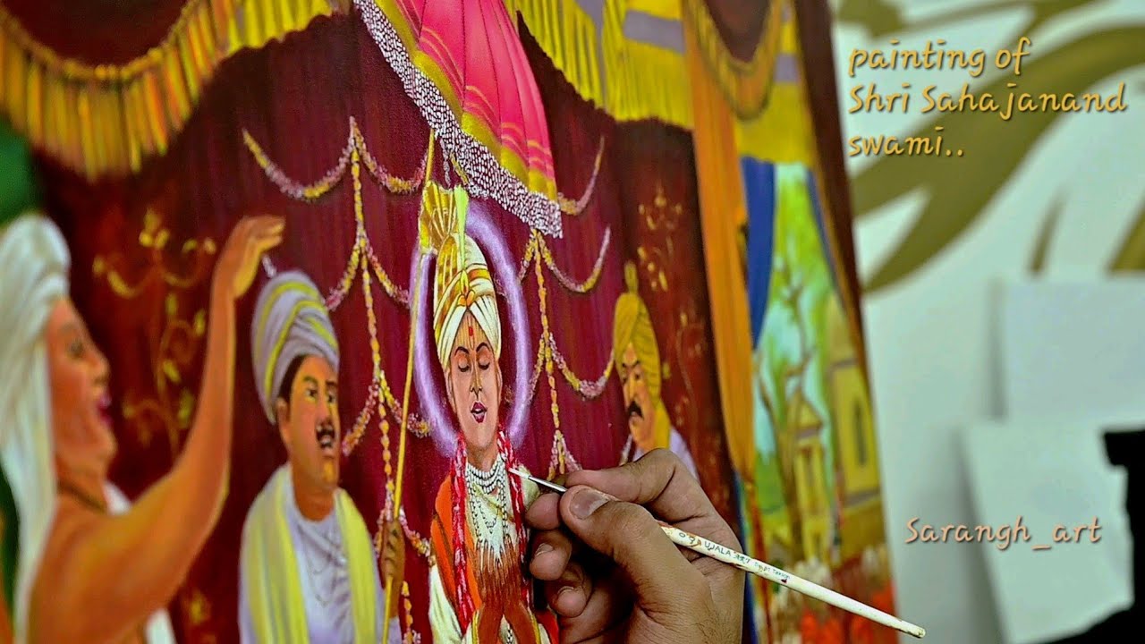 Realistic canvas painting of Bhagwan Swaminarayan I sahajanand swami I ...