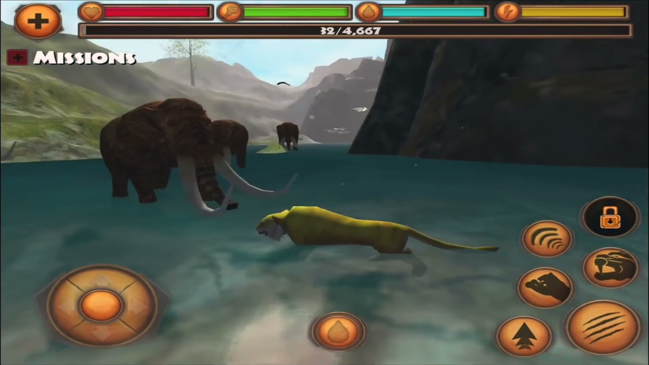 Sabertooth Tiger VS Wooly Mammoth T-Rex Barbarians Dinosaurs Part 2 ...