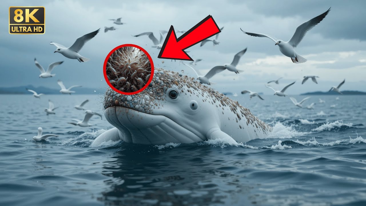 A Beluga Whale injured by parasites and barnacles, was successfully ...