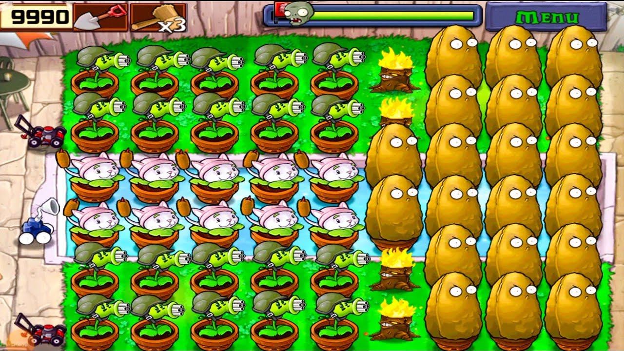 Plants Vs Zombies Mod | Survival Pool 5 Flag Full Defense | Pvz ...