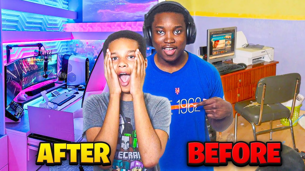 I Built My Little Brother His Dream Gaming Setup - YouTube