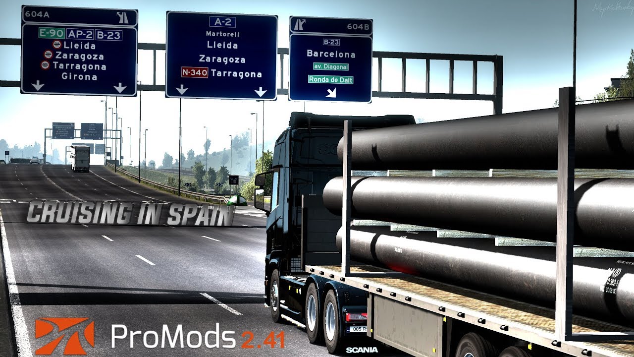 ETS2 1.35 Cruising in Spain - Mediterranean Coast - Promods 2.41 - YouTube