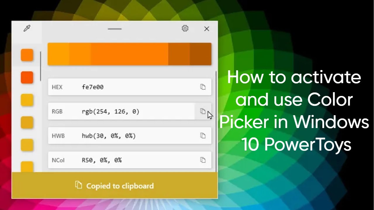 How to copy colors with the Color Picker tool in PowerToys - YouTube