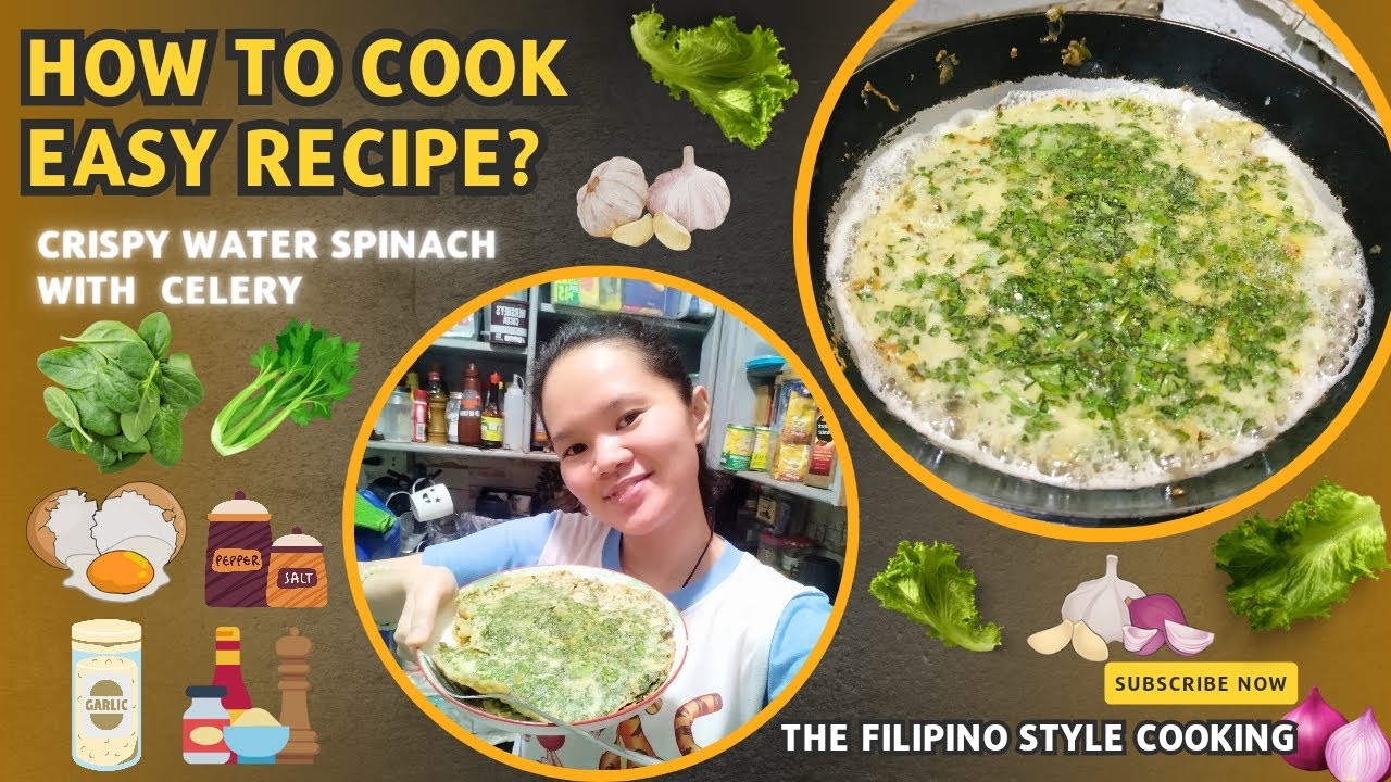 HOW TO COOK EASY RECIPE | CRISPY WATER SPINACH WITH CELERY | My Life My ...