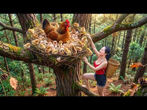 Harvest Newly Hatched Chicks in the Forest & Go to Market Sell | Build new homes for the wild chick