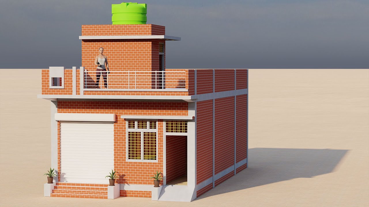 दुकान और मकान की पूरी जानकारी के साथ मकान,3D Village Shop With House ...